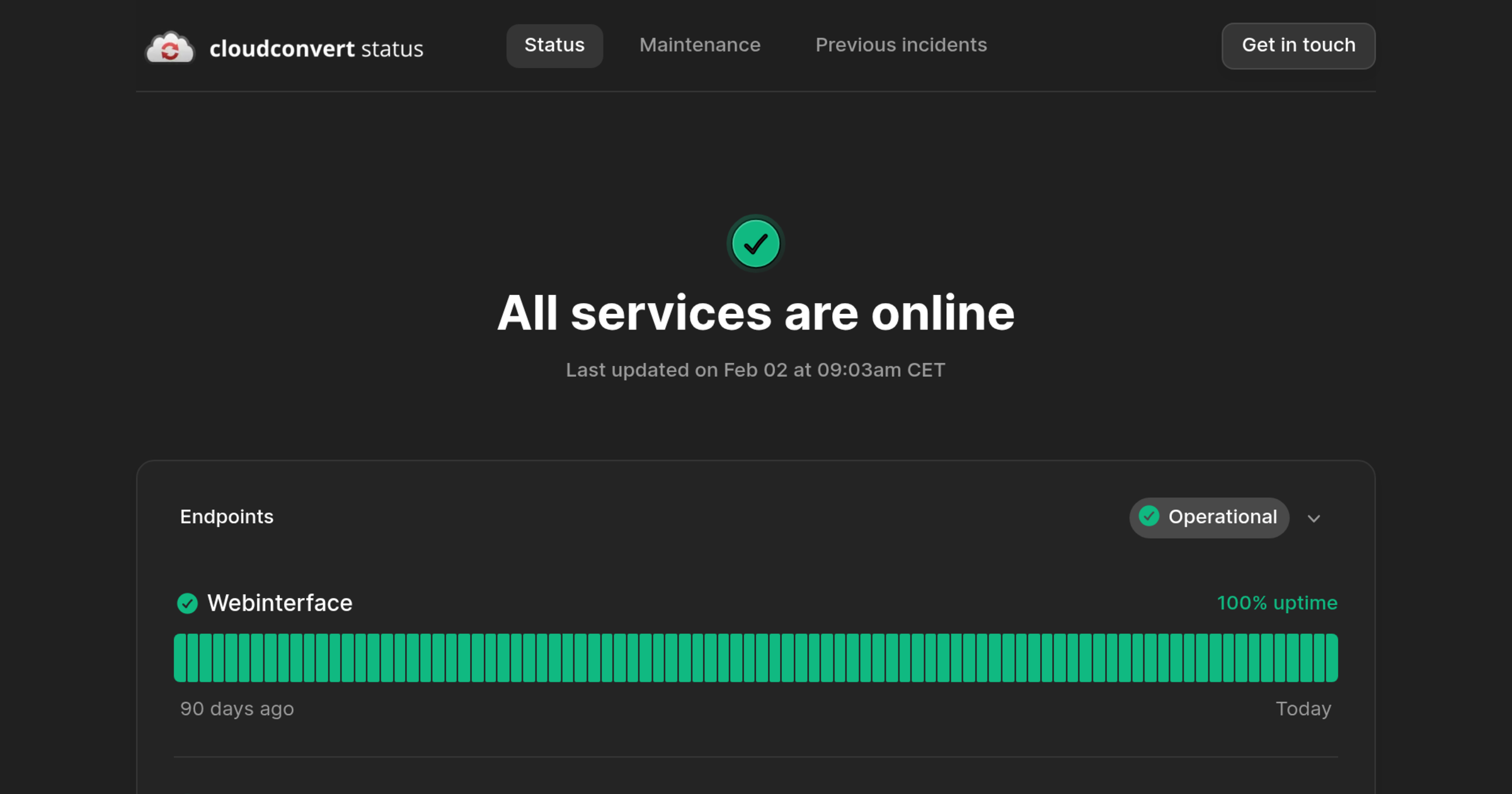 CloudConvert - Status